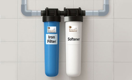 High-Efficiency Wall Mounted Bathroom Water Softener – Iron & Hardness ...